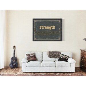 Strength Word Definition Wall Art - Gift for Strength Dictionary ...