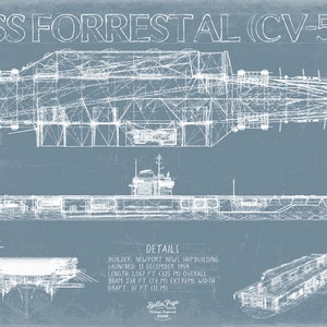 USS Forrestal (CV-59) Blueprint Wall Art - Original Carrier Print - Etsy