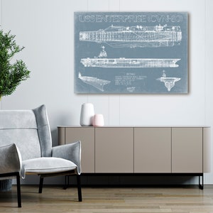 USS Enterprise (CVN-80) Blueprint Wall Art - Original Carrier Print - Etsy