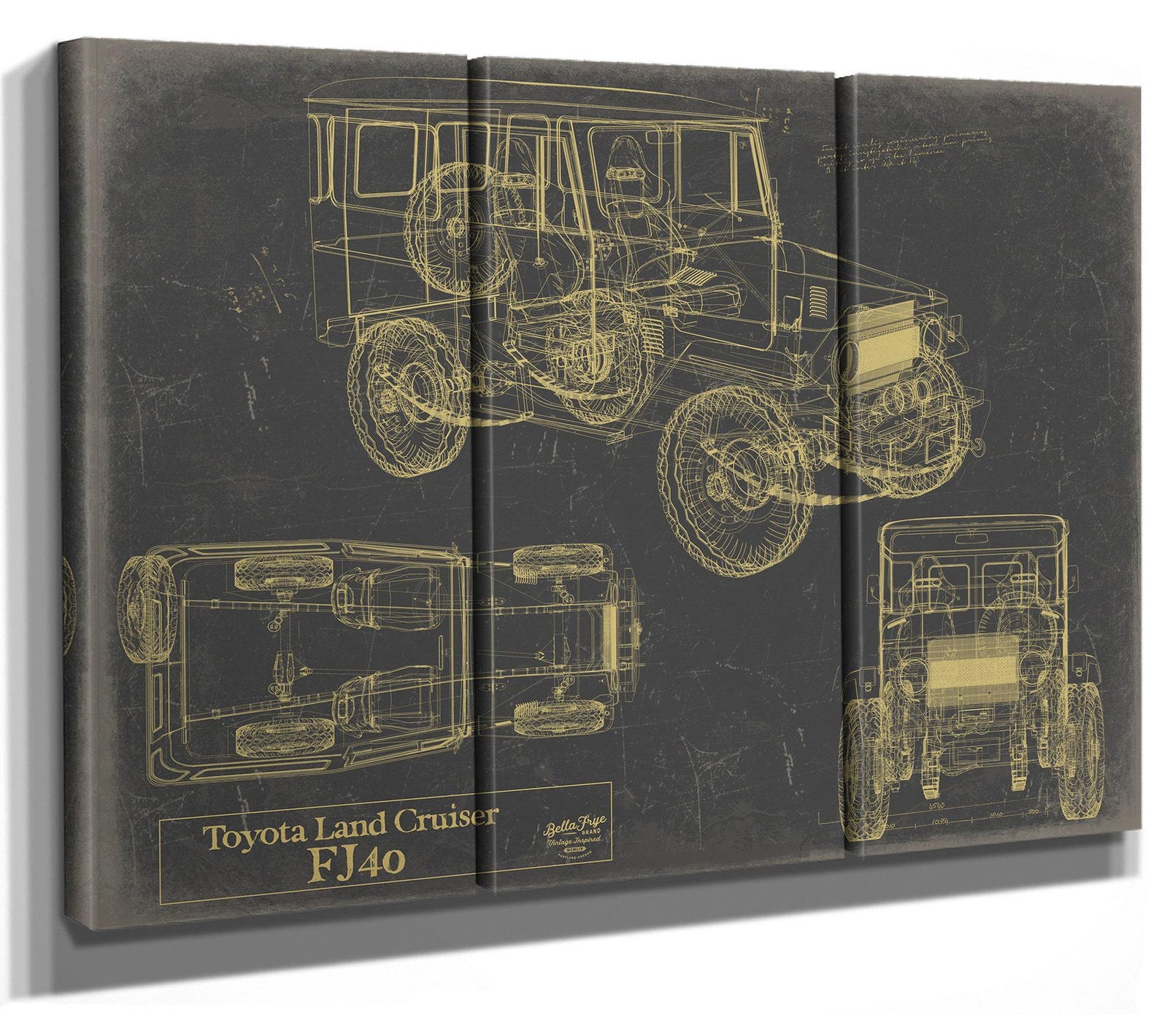 1970 Land Cruiser FJ40 Model Print, Original Blueprint Canvas - Etsy