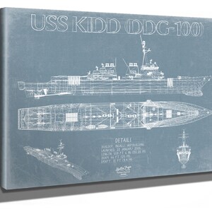 USS Kidd (DDG-100) Blueprint Wall Art - Original Guided-missile ...