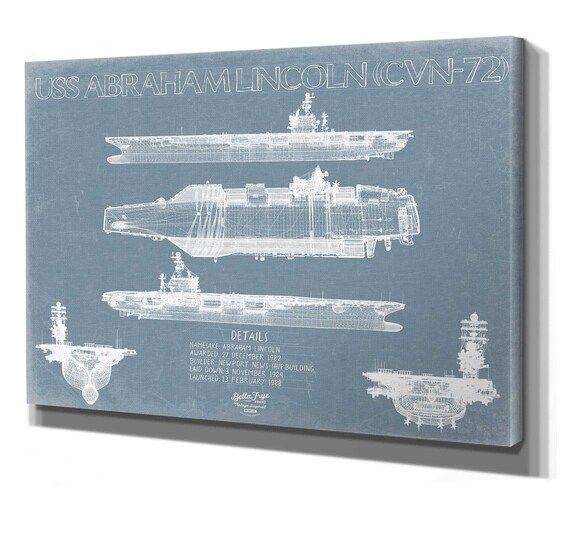 USS Abraham Lincoln CVN-72 Blueprint Wall Art Original - Etsy