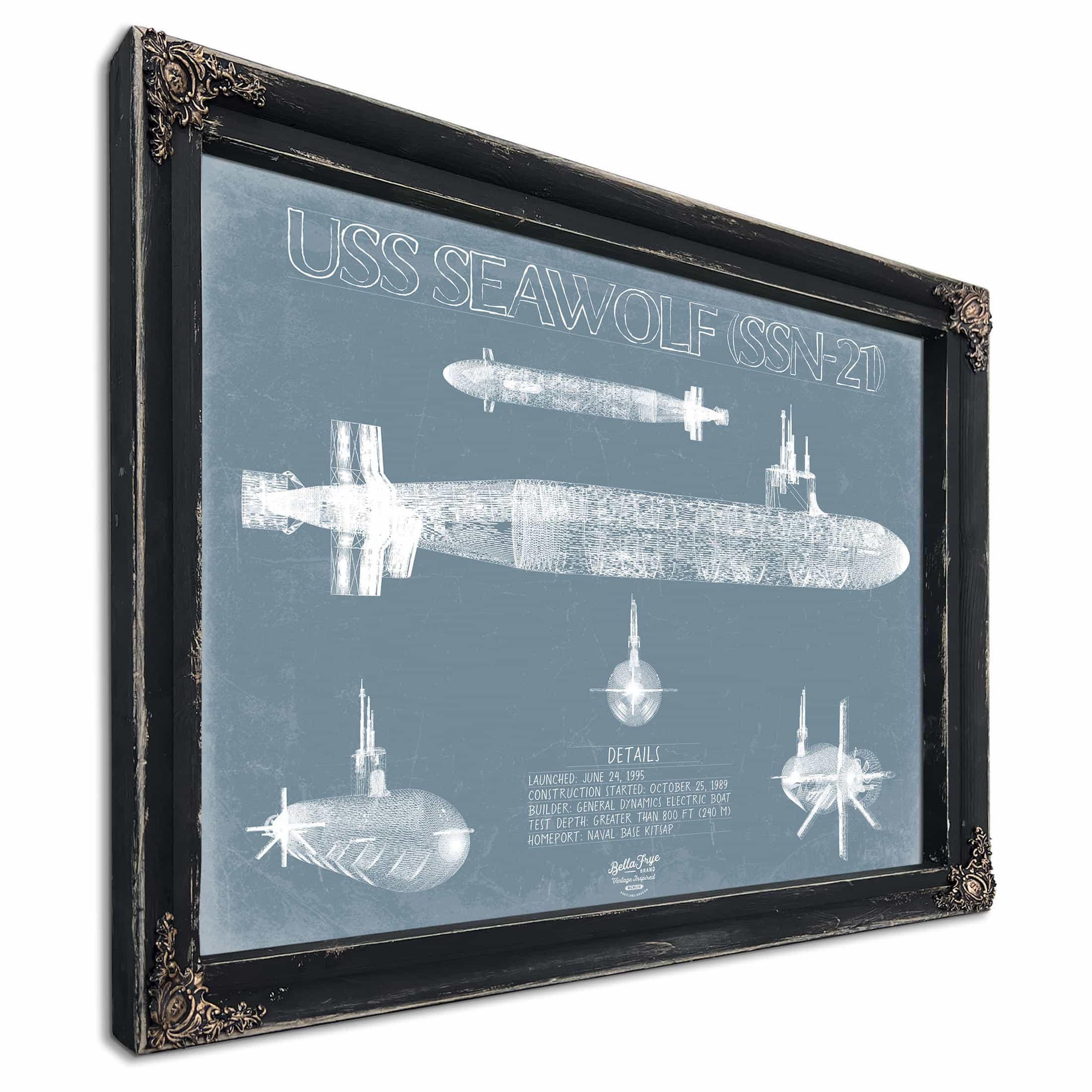 USS Seawolf (SSN-21) Blueprint Wall Art - Original Submarine Print - Etsy