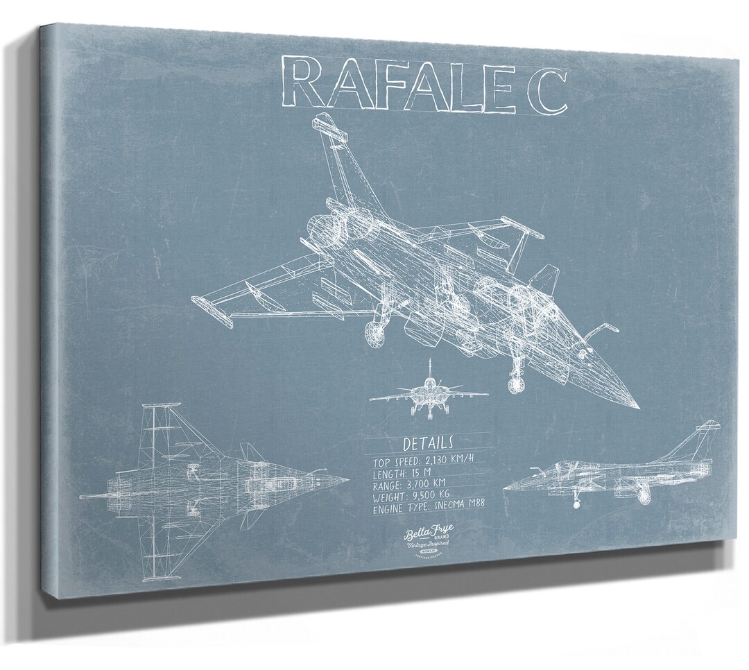 Rafale C Aircraft Blueprint Wall Art - Original Fighter Plane Print - Etsy