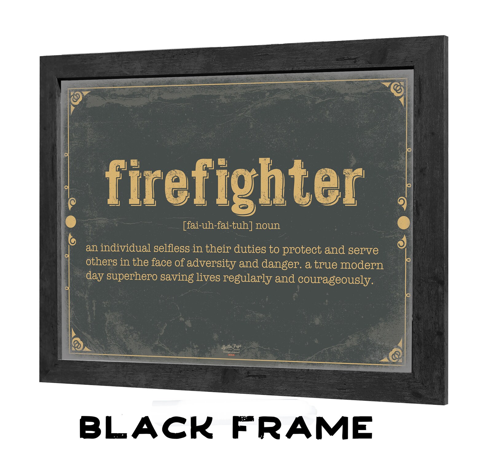 Firefighter Word Definition Wall Art Gift for Firefighter - Etsy