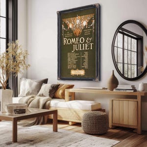Romeo and Juliet Vintage Theatre Poster: Shakespeare Wall Art - Etsy