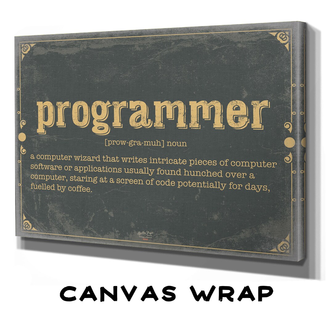 Programmer Word Definition Wall Art - Gift for Programmer Dictionary ...