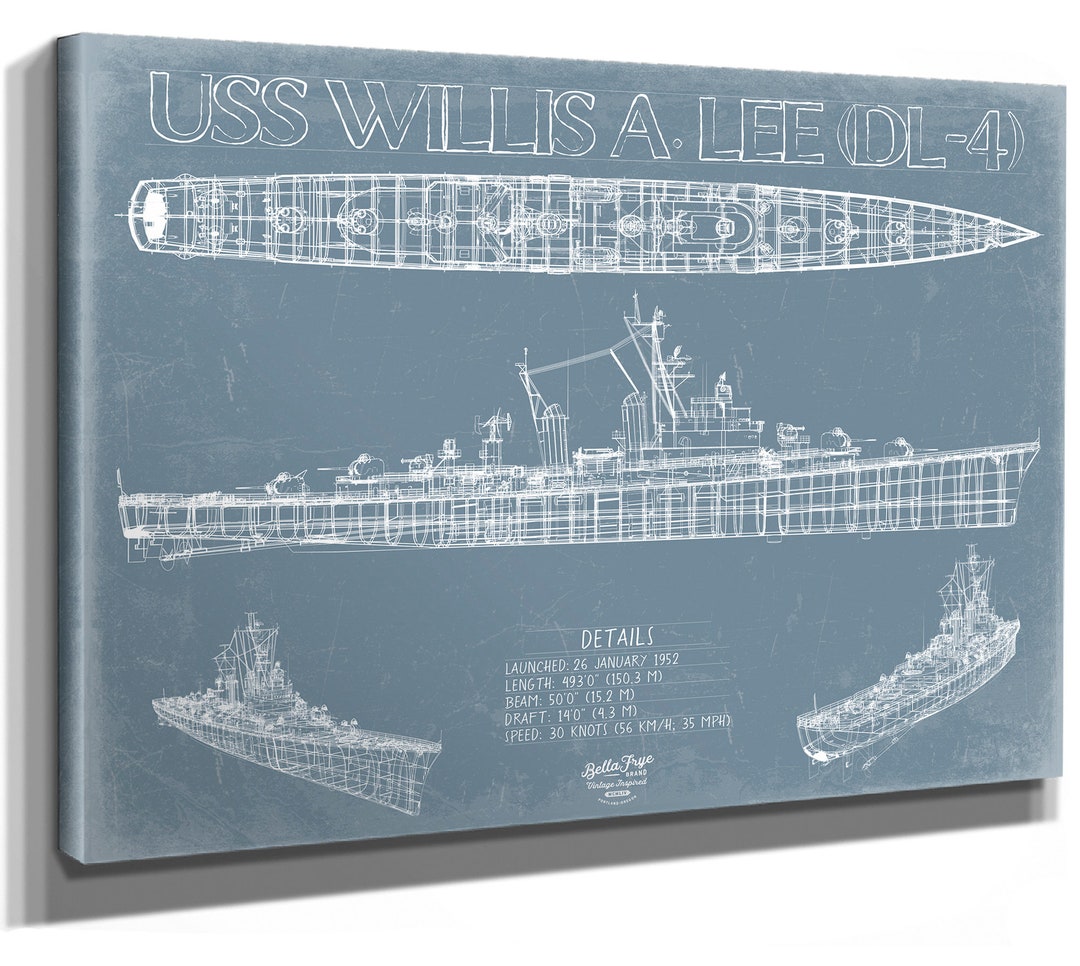 USS Willis A. Lee (DD-929/ DL-4) Blueprint Wall Art - Original Destroyer Print - Etsy