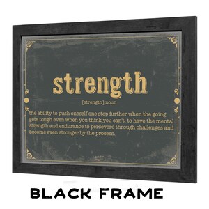 Strength Word Definition Wall Art - Gift for Strength Dictionary ...