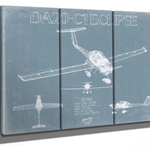 Diamond DA20-C1 Eclipse Aircraft Blueprint Wall Art - Original Airplane ...