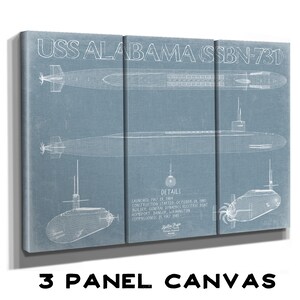 USS Alabama (SSBN-731) Blueprint Wall Art - Original Submarine Print - Etsy