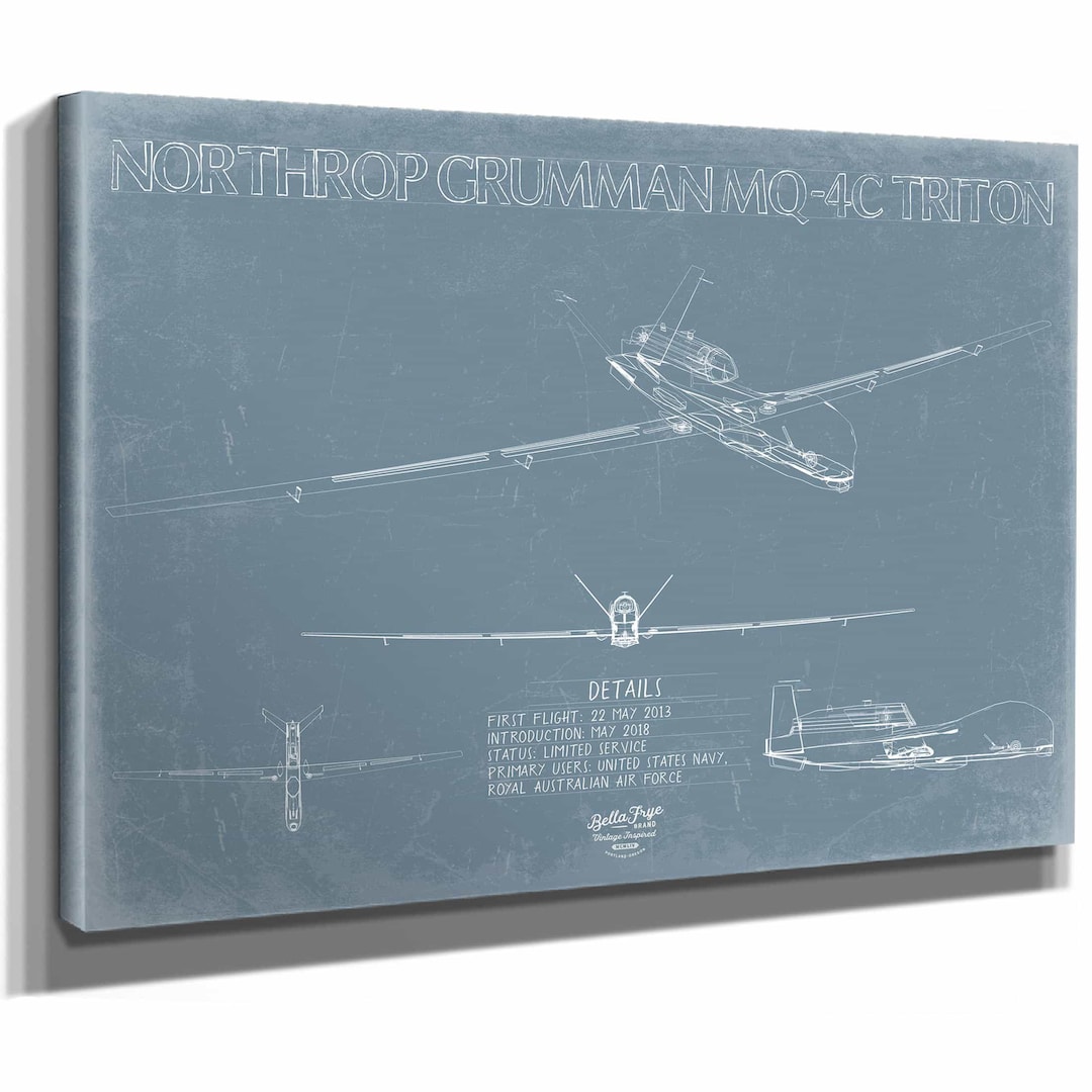 MQ-4C Triton UAV Blueprint Wall Art - Original Airplane Print - Etsy
