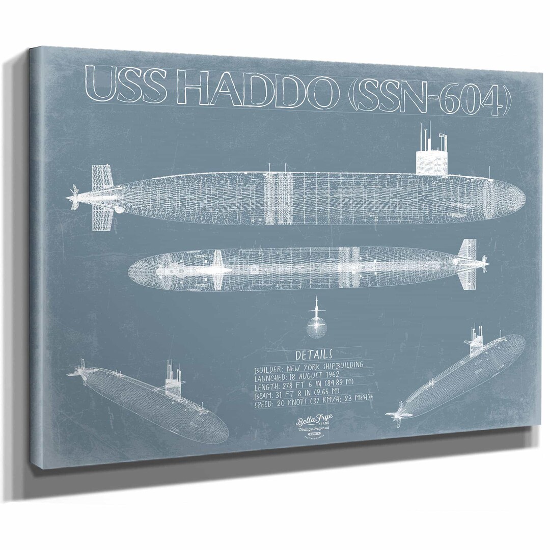 USS Haddo (SSN-604) Blueprint Wall Art - Original Submarine Print - Etsy