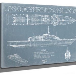 USS Cooperstown LCS-23 Blueprint Wall Art Original Littoral Combat Ship ...