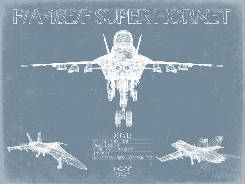 Boeing F/A 18E/F Super Hornet Aircraft Blueprint Wall Art - Etsy