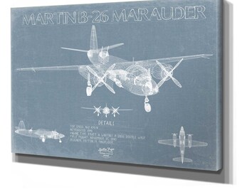 Martin B-26 Marauder Bomber Wall Art Map Print 4 Options, Widowmaker ...