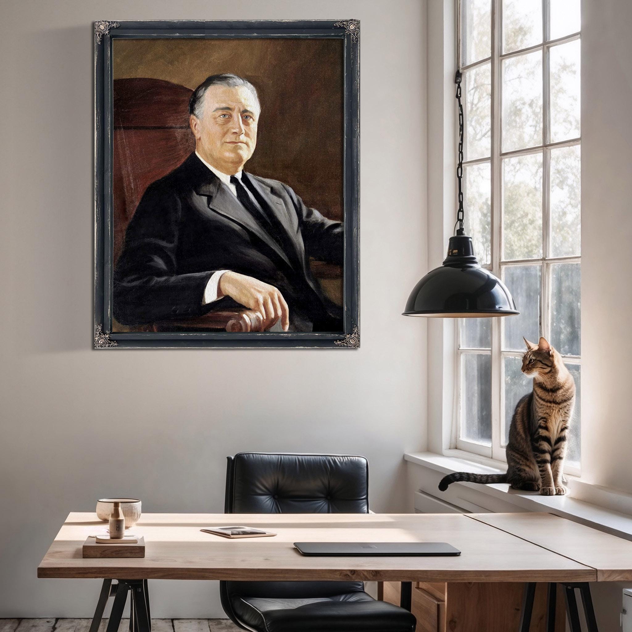 FDR Portrait: Vintage Historical Art Print - Framed, Unframed, or ...
