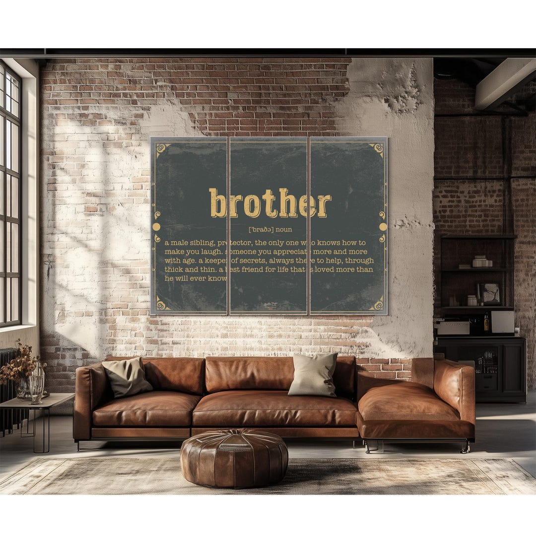 Brother Word Definition Wall Art - Gift for Brother Dictionary Artwork ...