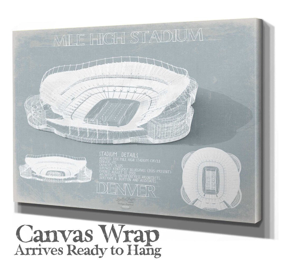 Mile High Stadium Wall Art - Original Denver Broncos Print - Etsy