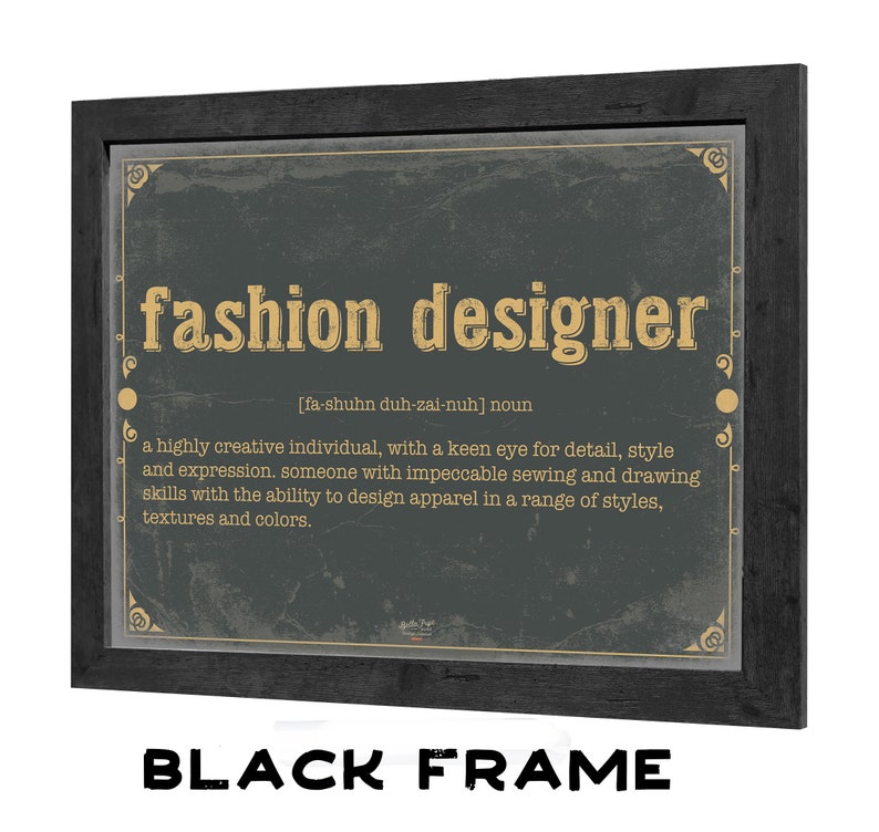 Fashion Designer Word Definition Wall Art Gift for Fashion - Etsy