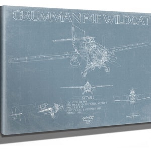 F4F Wildcat Blueprint Wall Art - Original Airplane Print - Etsy