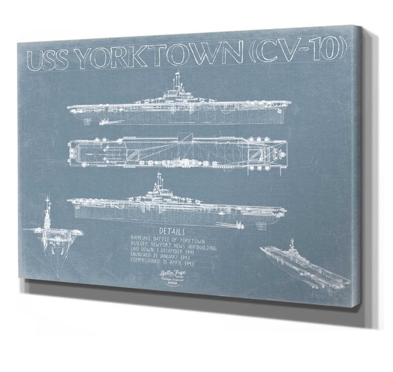 USS Yorktown CV-10 Blueprint Wall Art Original Carrier Print - Etsy