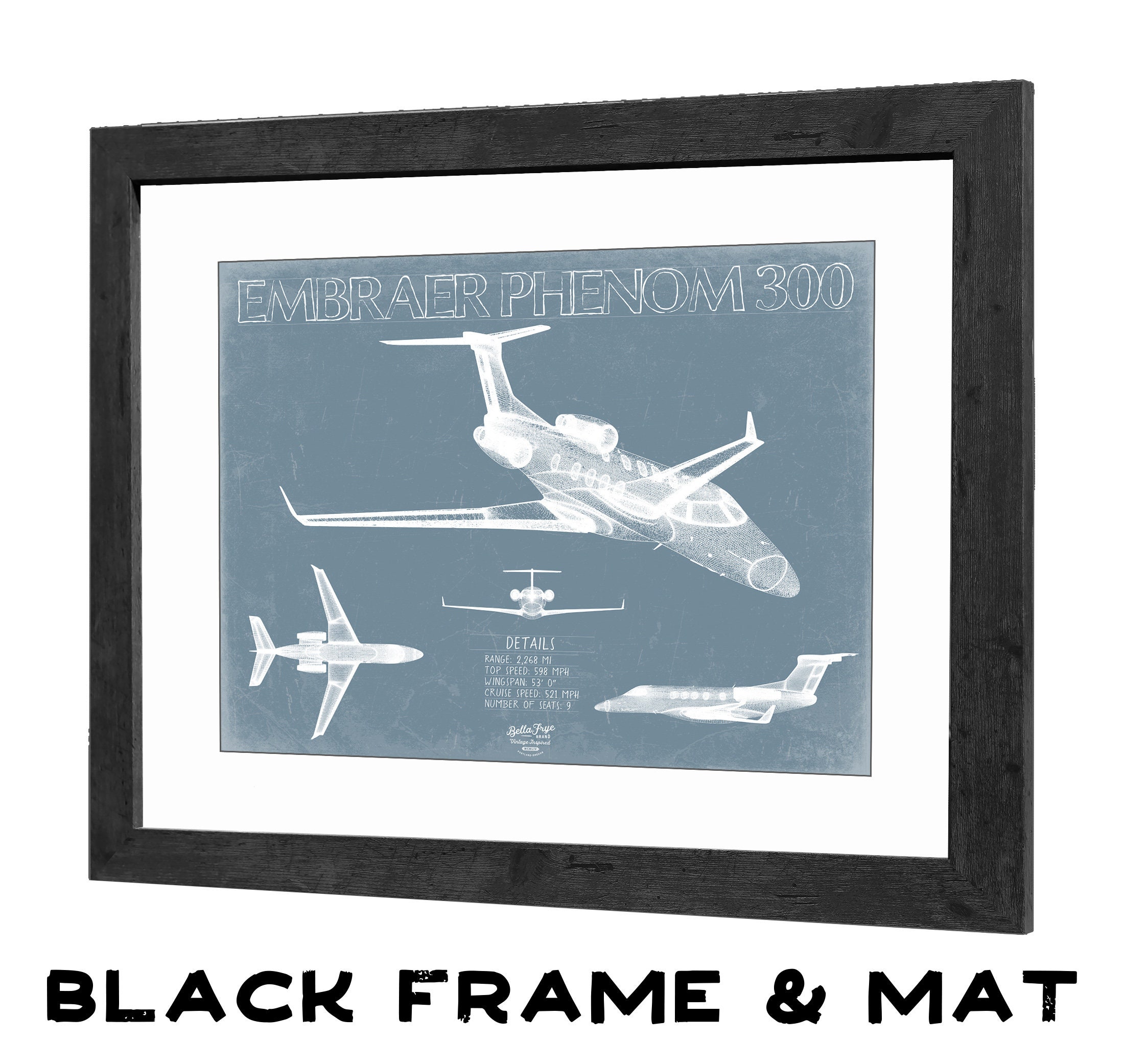Embraer Phenom 300 Aircraft Blueprint Wall Art Original - Etsy UK