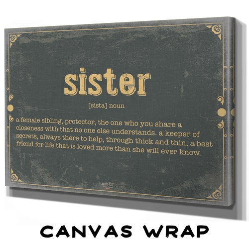 Sister Gift Printable Wall Art Sister Definition Prints - Etsy