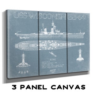 USS Wisconsin (BB-64) Blueprint Wall Art - Original Battleship Print - Etsy