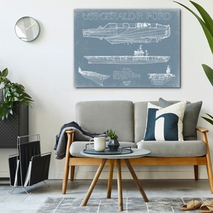 USS Gerald R. Ford Blueprint Wall Art - Original Carrier Print - Etsy