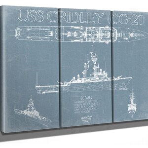USS Gridley (CG-21) Blueprint Wall Art - Original Cruiser Print - Etsy