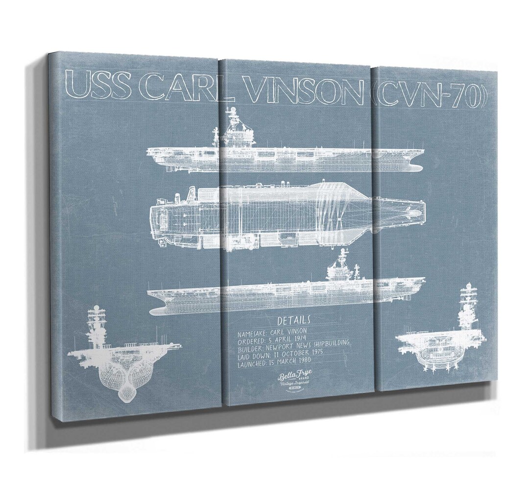 USS Carl Vinson CVN-70 Blueprint Wall Art - Original Carrier Print - Etsy