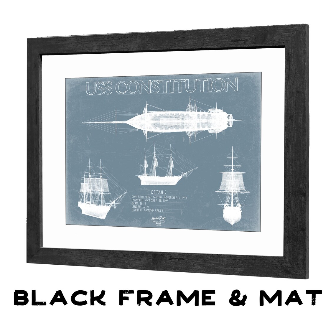 USS Constitution old Ironsides Blueprint Wall Art Original - Etsy