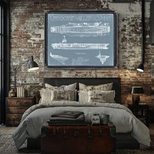 USS Doris Miller (CVN-81) Blueprint Wall Art - Original Carrier Print ...