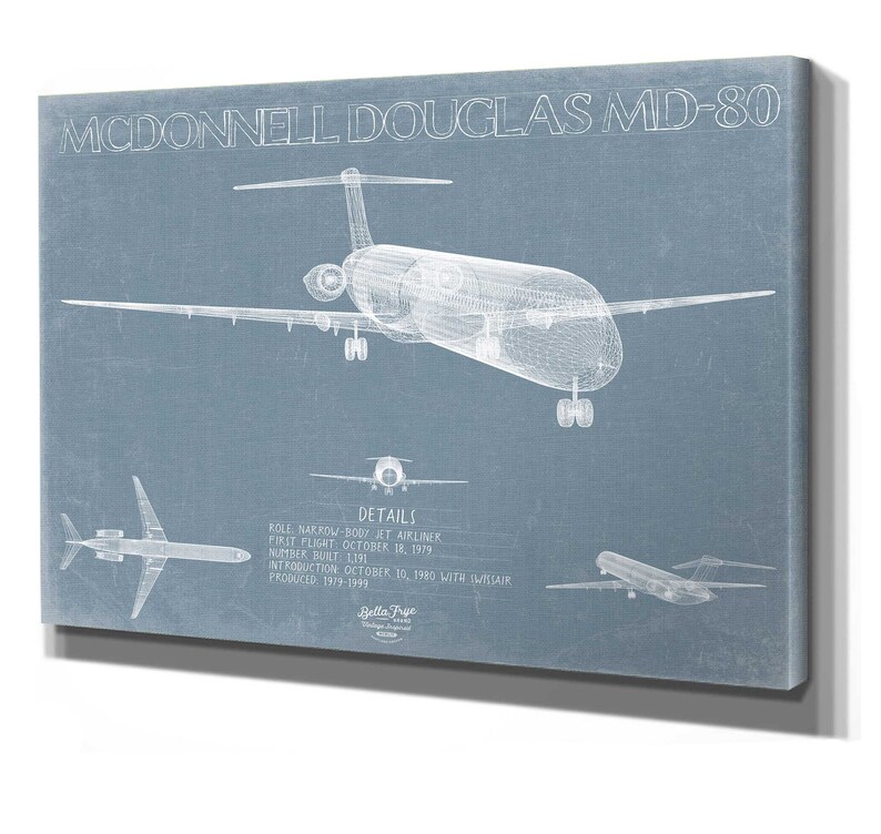 Mcdonnell Douglas MD-80 Aircraft Blueprint Wall Art Original - Etsy
