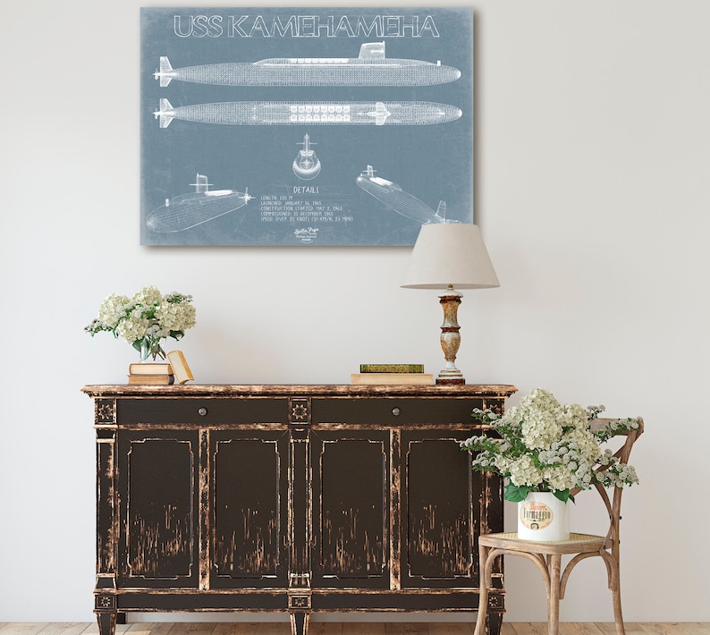 USS Kamehameha SSBN-642 Blueprint Wall Art Original - Etsy