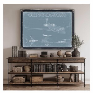 Gulfstream G650 Aircraft Blueprint Wall Art - Original Aviation Plane ...