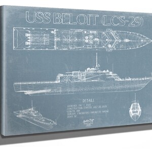 USS Beloit (LCS-29) Blueprint Wall Art - Original Littoral Combat Ship ...