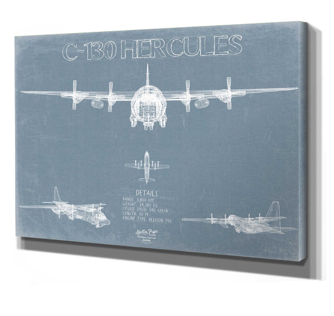 Lockheed C-130 Hercules Blueprint Wall Art Original Aviation - Etsy