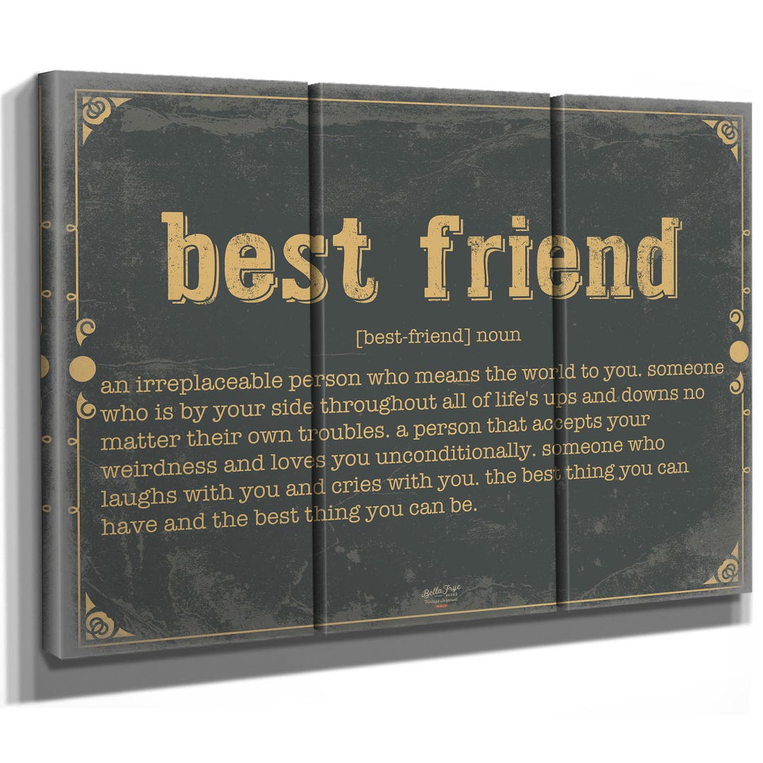 Best Friend Word Definition Wall Art - Gift for Best Friend Dictionary ...