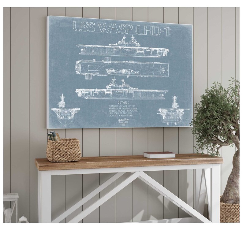 USS Wasp LHD-1 Blueprint Wall Art Original Carrier Print - Etsy