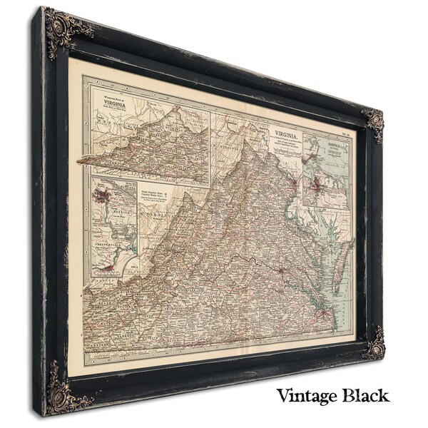 Framed Antique Map - Etsy