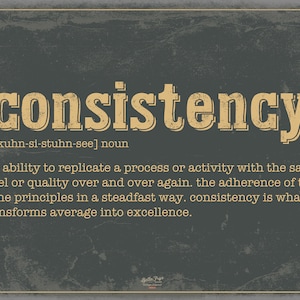 Consistency Word Definition Wall Art - Gift for Consistency Dictionary ...