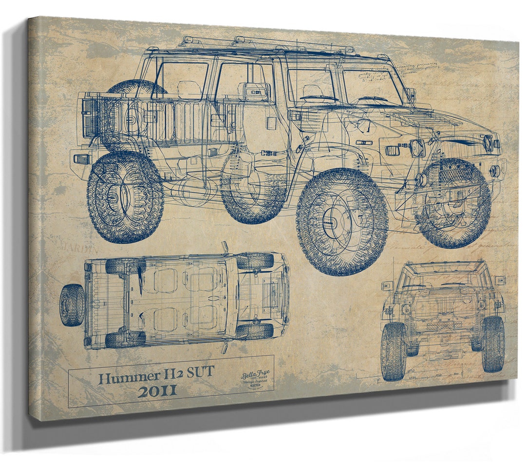 Vintage 2011 SUT Car Model Print, Gifts for Him, Original Blueprint ...