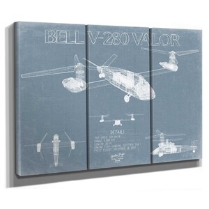 Bell V-280 Valor Aircraft Blueprint Wall Art Original Aviation Plane ...