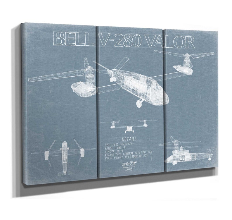 Bell V-280 Valor Aircraft Blueprint Wall Art Original - Etsy