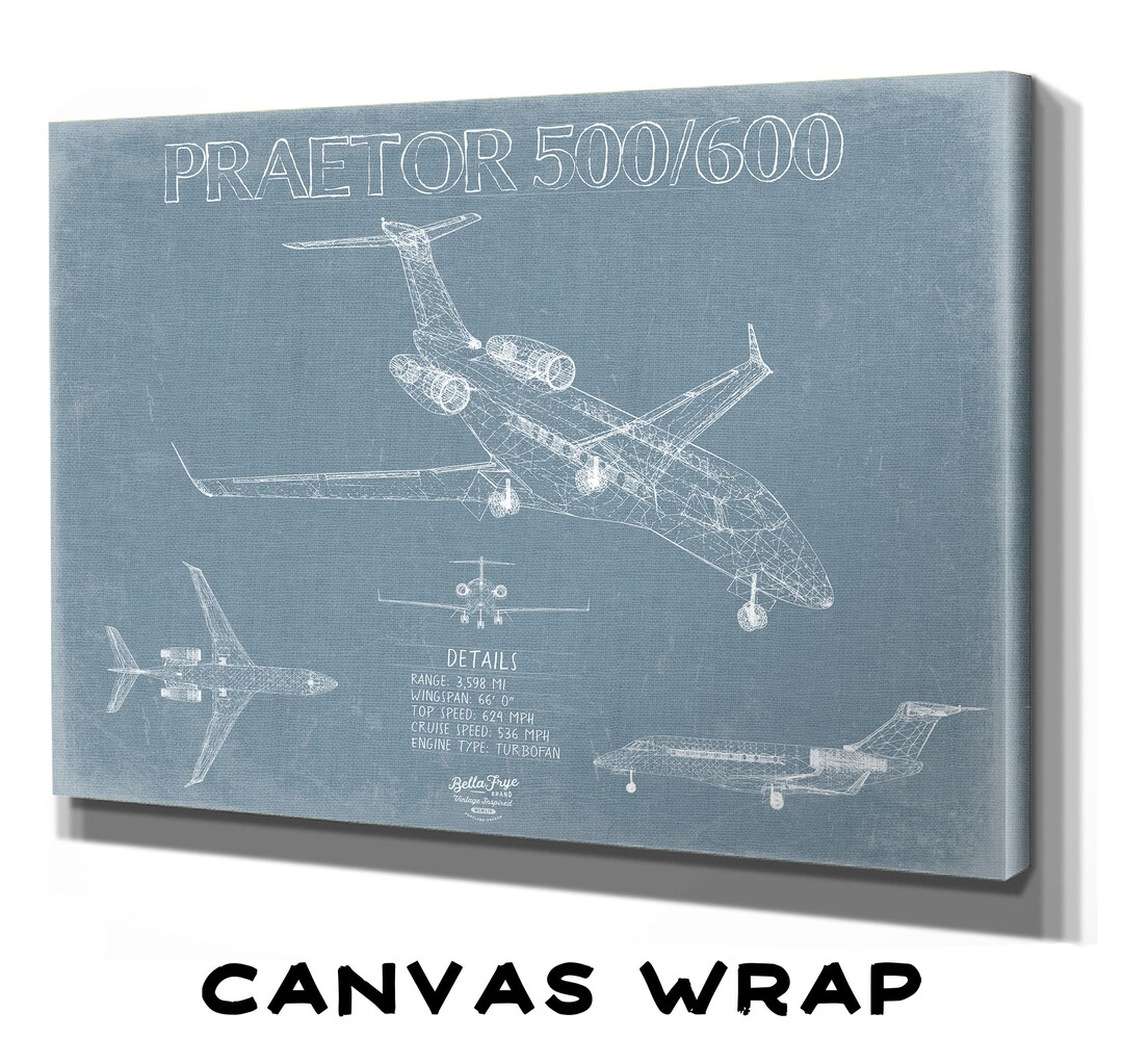 Praetor 500/600 Aircraft Blueprint Wall Art Original Airplane Print - Etsy