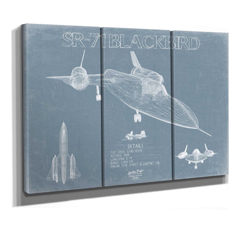 Lockheed SR-71 Blackbird Aircraft Blueprint Wall Art - Etsy