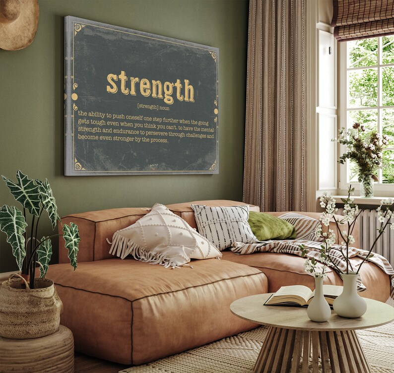 Strength Word Definition Wall Art Gift for Strength - Etsy