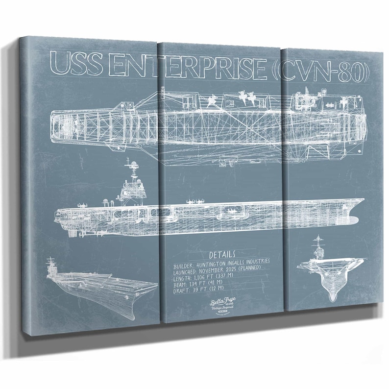 USS Enterprise (CVN-80) Blueprint Wall Art - Original Carrier Print - Etsy